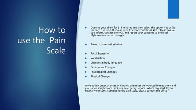 How to use the Pain Scale for your client | PPT
