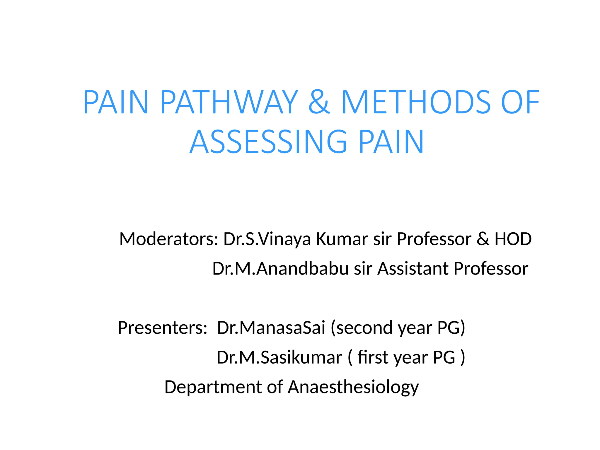 pain pathway ppt and its management and pathways | PPTX