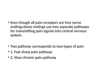 pain pathway ppt and its management and pathways | PPTX