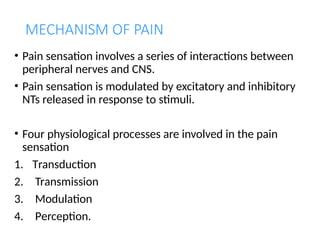 pain pathway ppt and its management and pathways | PPTX