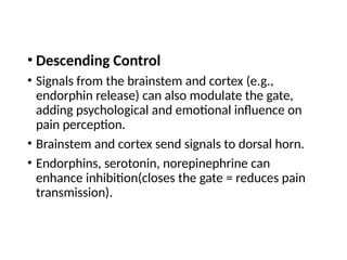 pain pathway ppt and its management and pathways | PPTX