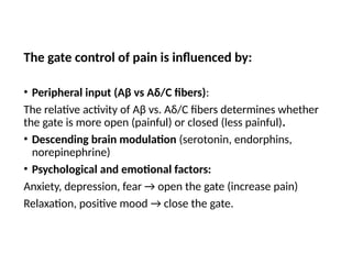 pain pathway ppt and its management and pathways | PPTX