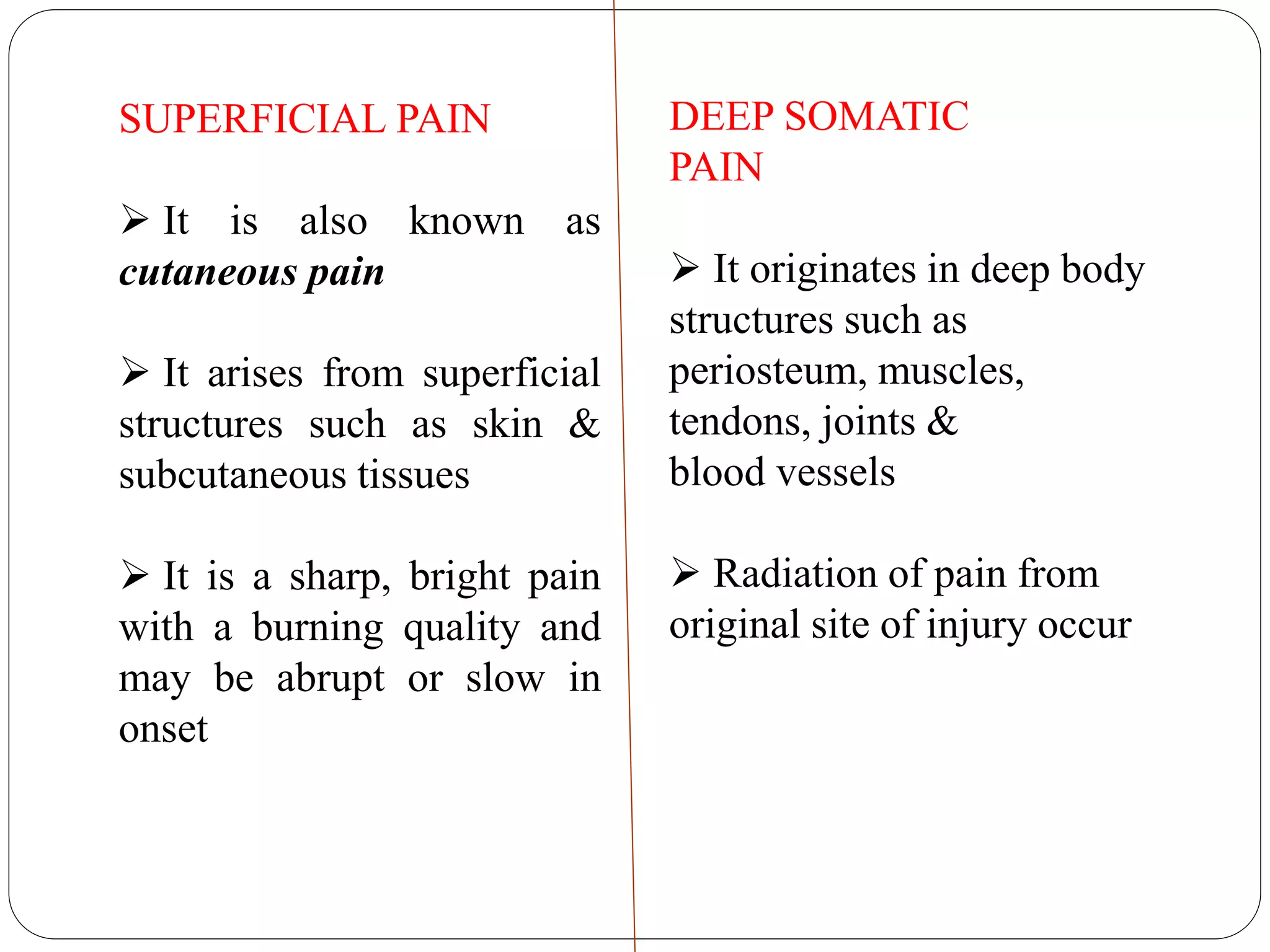 Pain pathways seminar | PPTX