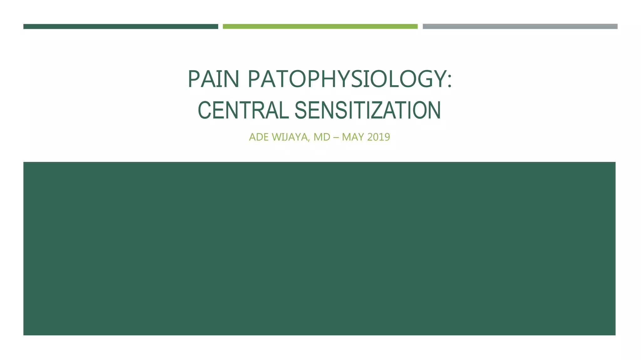 Pain Patophysiology - Central Sensitization | PPTX