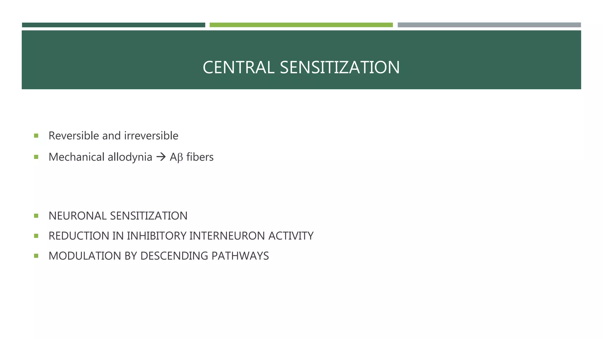 Pain Patophysiology - Central Sensitization | PPTX