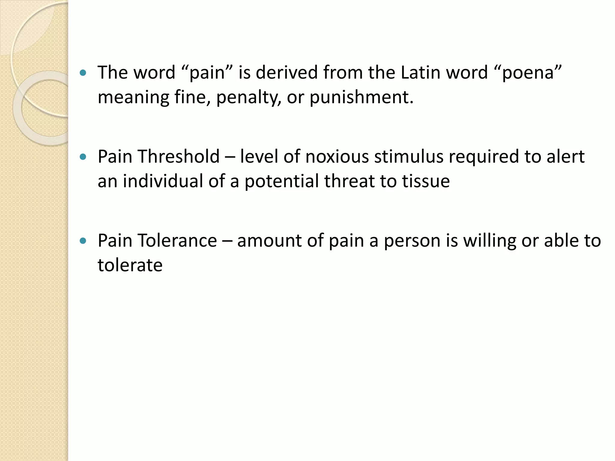 PATHOPHYSIOLOGY AND MANAGEMEMENT OF PAIN | PPTX