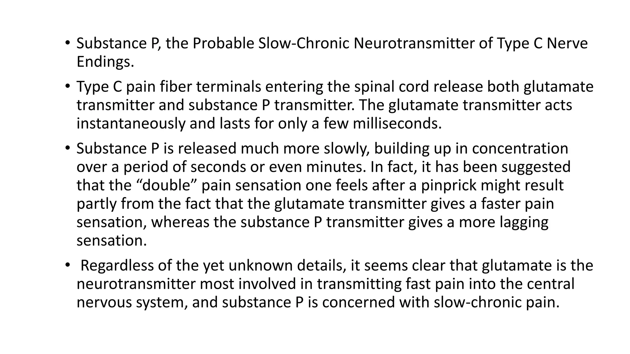 PAIN PERCEPTION, TRANSMISSION AND SUPPRESSION, THERMOREGULATION by prof ...