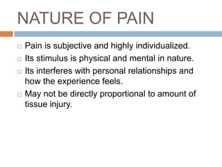 PAIN AND ITS TYPE BY MS.TANVI VAGHELA | PPTX