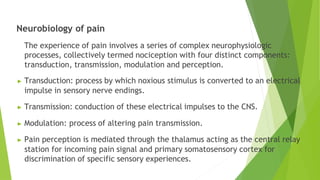 Pain pathway slides presentation by Dr Shayanika | PDF