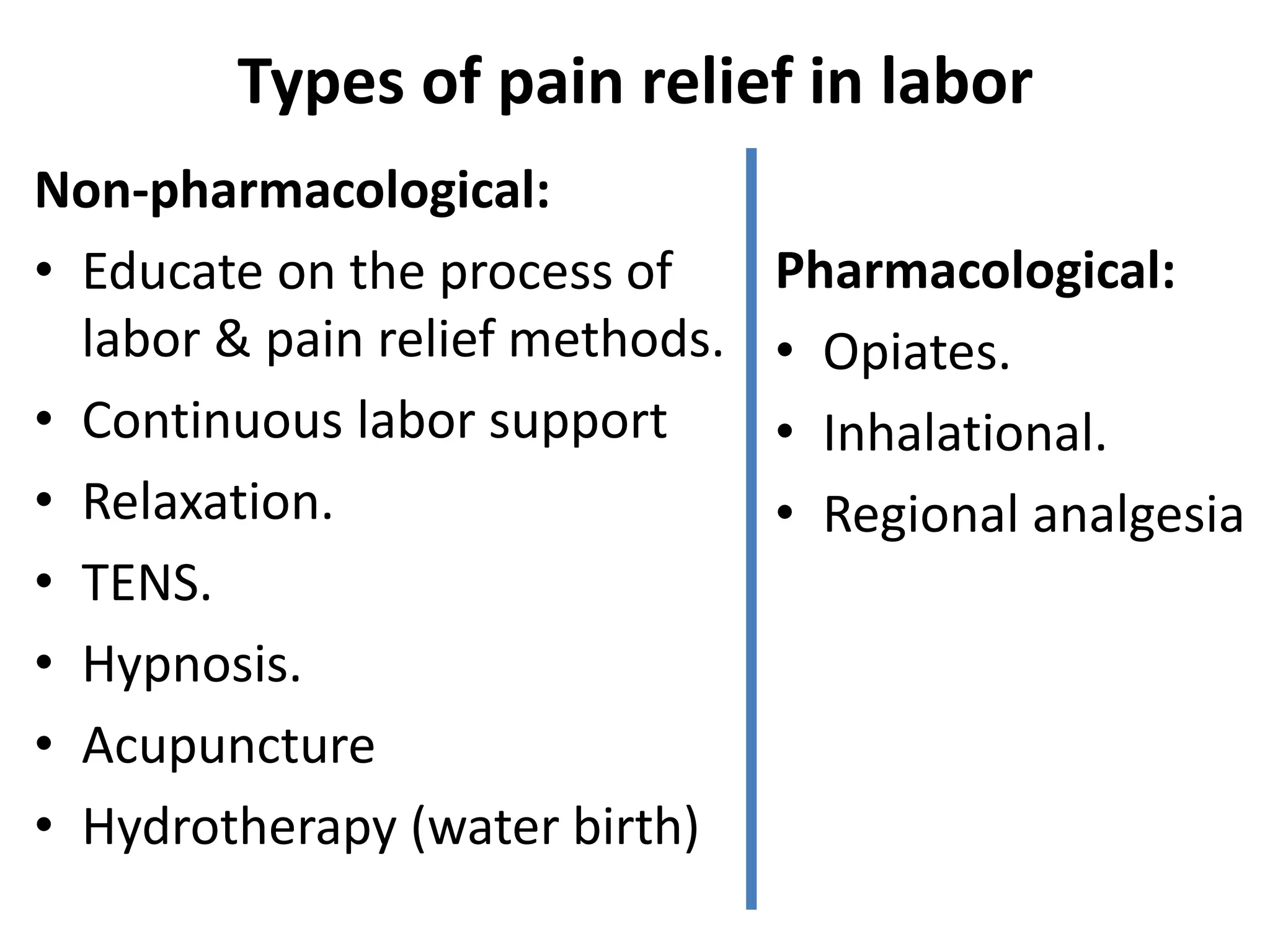 Pain relief in labor for 4th year med.students | PDF