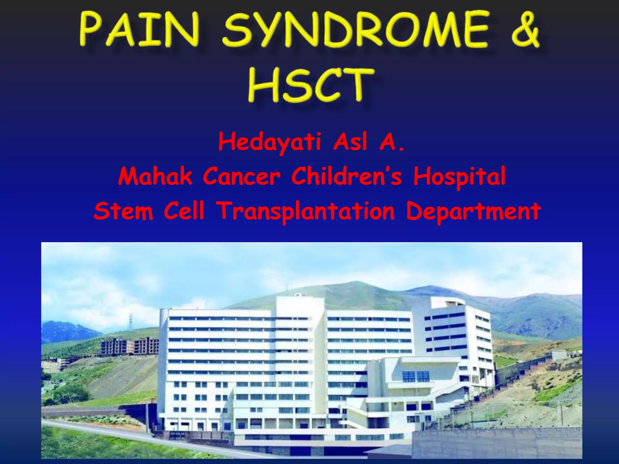 Pain syndrome & Stem Cell Transplantation | PPT