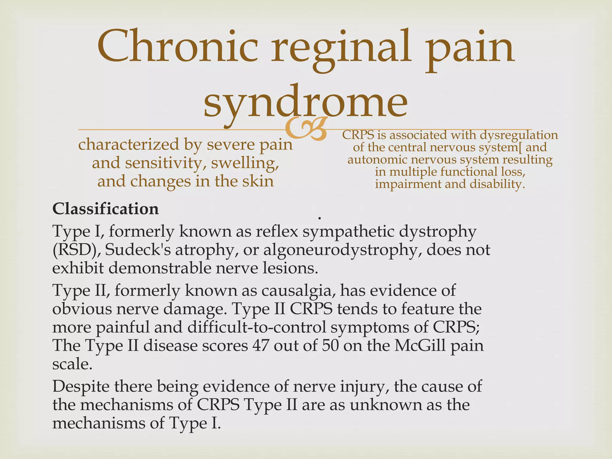 Chronic Pain syndromes | PPTX