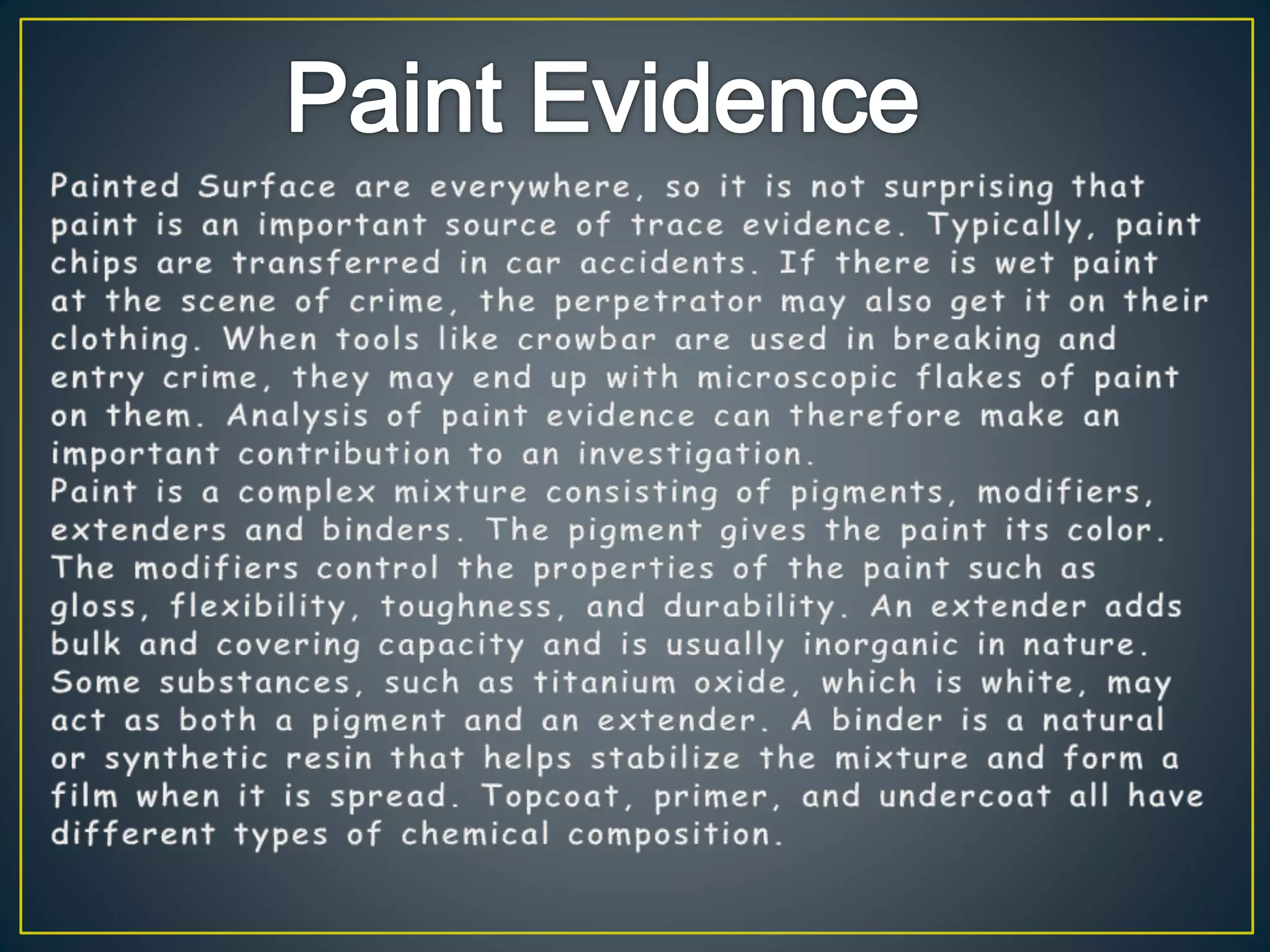 Paint analysis | PPTX