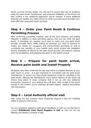 Paint booth installation in dubai | PDF