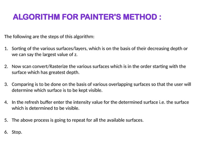 Painter's Algorithm https://www old.pptx | Graphics Software | Computer ...