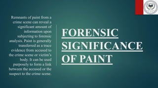 PAINT EVIDENCE COLLECTION | PPT