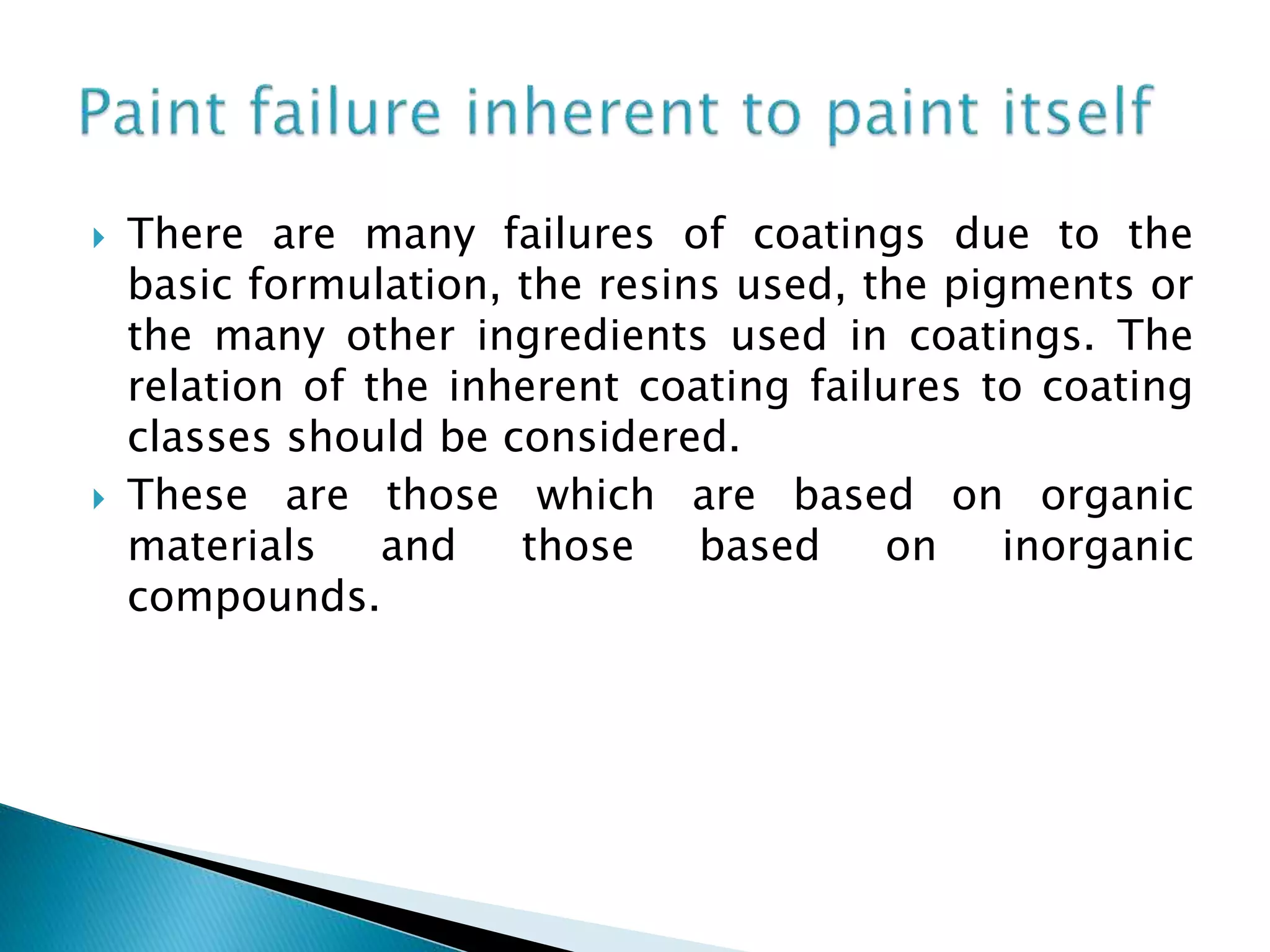 Paint failure in marine environment ppt | PPTX