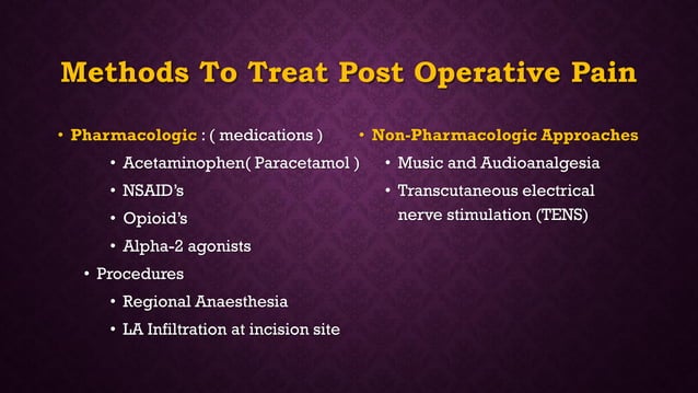 Pain therapy - Post Operative Pain Management | PDF