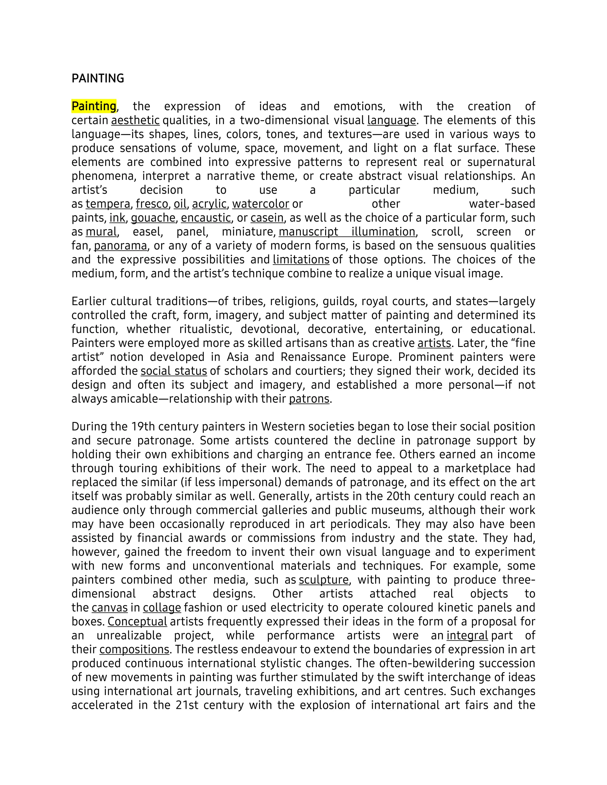 Painting art appreciation tertiary level | PDF