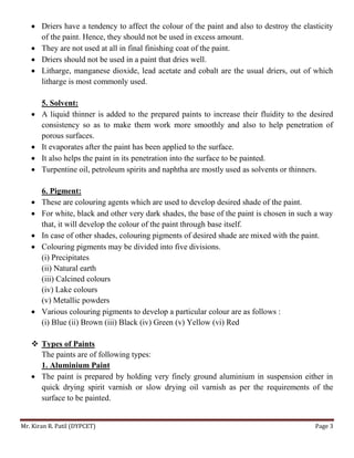 Painting and types of paints used in Construction | PDF