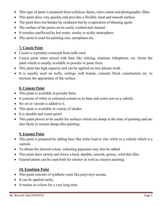 Painting and types of paints used in Construction | PDF