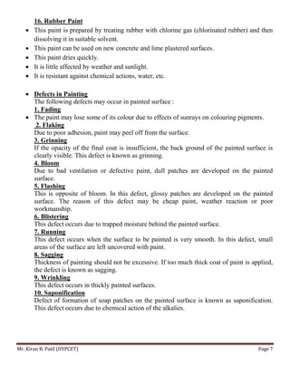 Painting and types of paints used in Construction | PDF