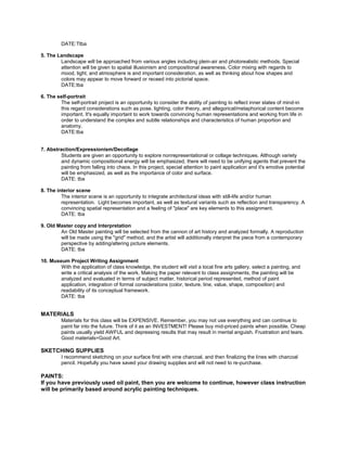 Painting 2 syllabus | DOCX | Painting | Arts and Crafts