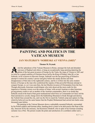 Painting and Politics in the Vatican Museum: Jan Matejko's "Sobieski at ...