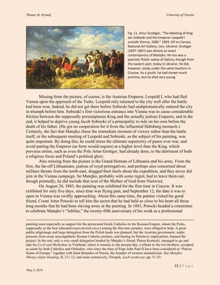 Painting and Politics in the Vatican Museum: Jan Matejko's "Sobieski at Vienna (1683)." | PDF