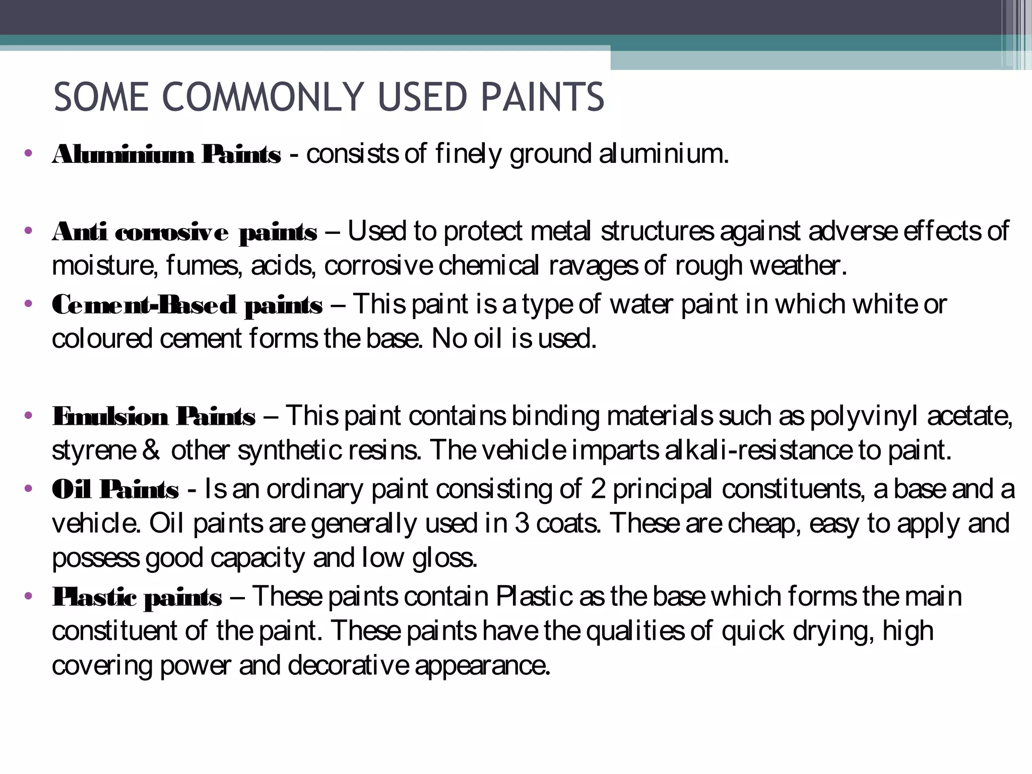 Painting, Varnishing, Distempering and White washing | PPT