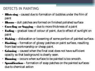 Painting, Varnishing, Distempering and White washing | PPT
