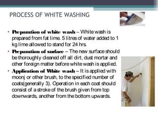 Painting, Varnishing, Distempering and White washing | PPT