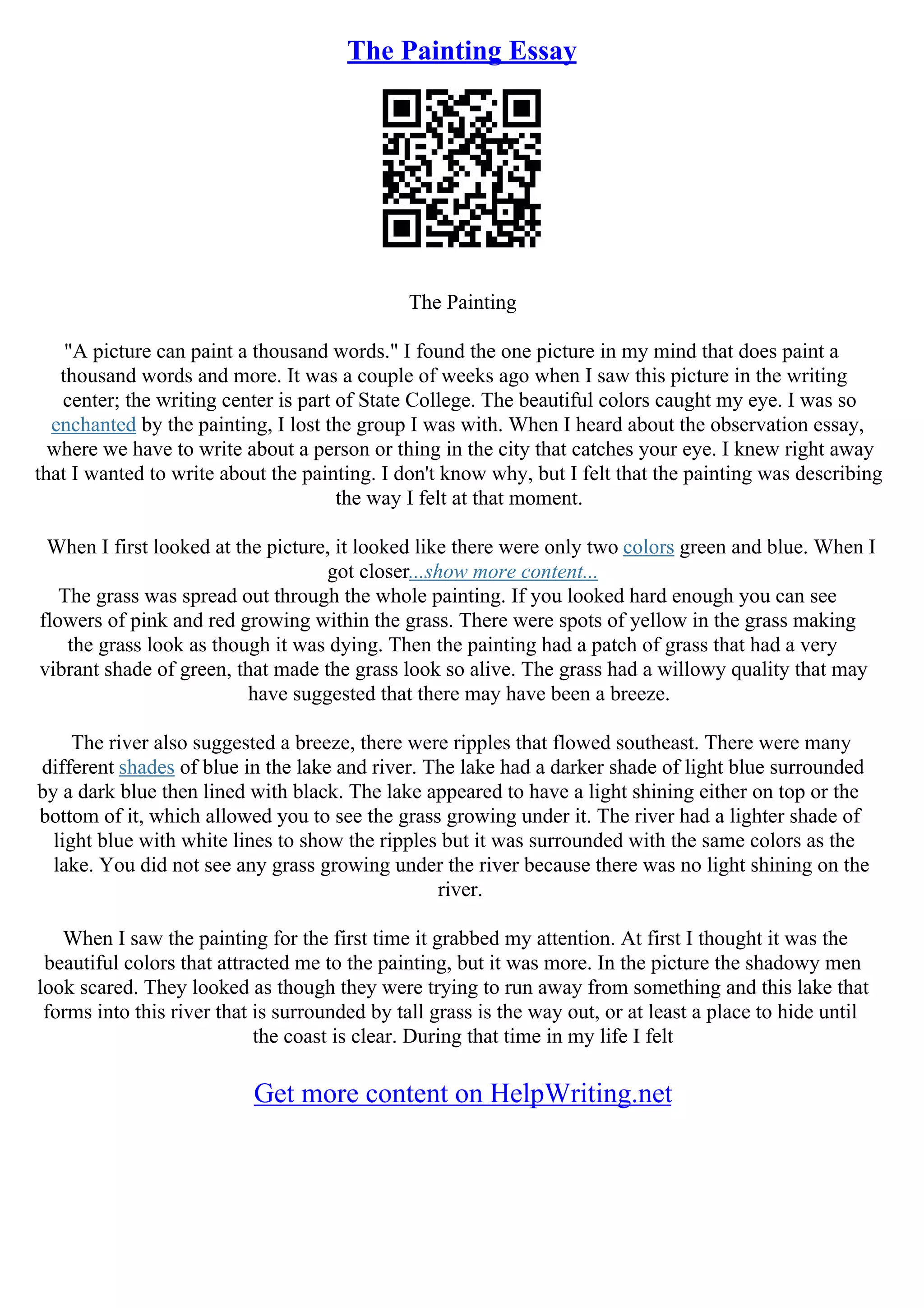 Painting Description Essay | PDF