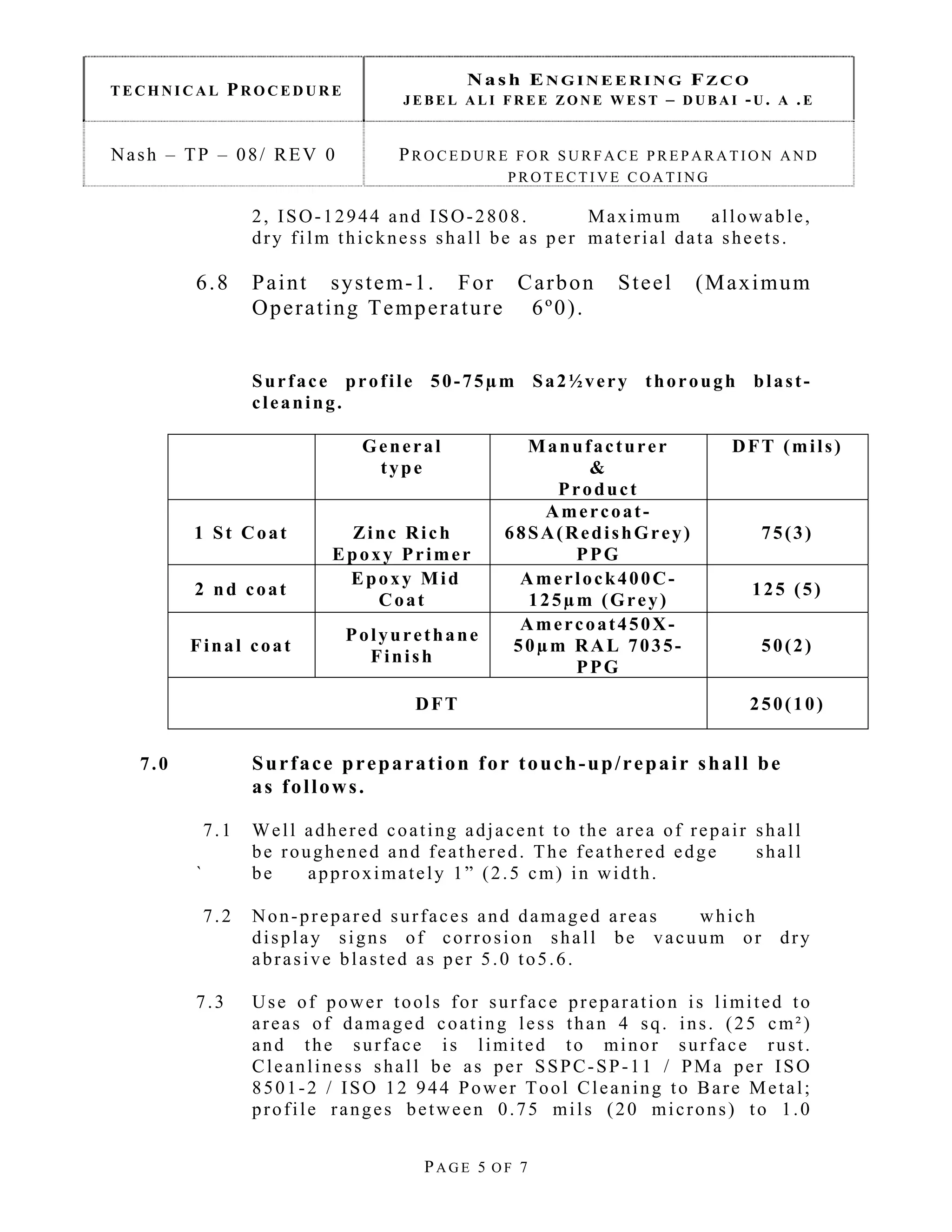 Painting procedure rev 0 (d 1157) | PDF
