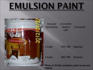 Painting quantity presentation | PPT