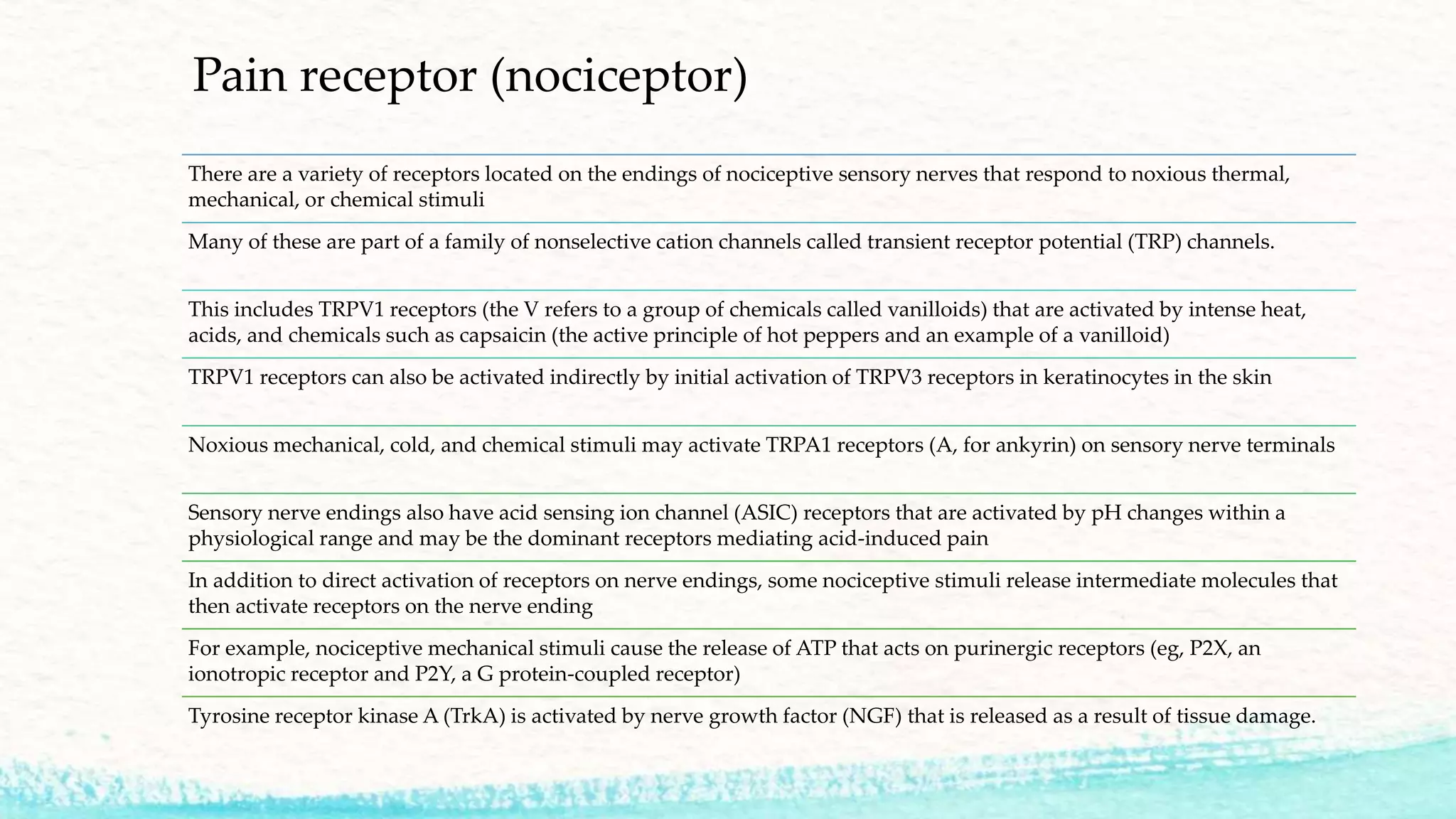 Pain transduction & transmission | PPTX