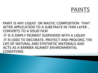 Estimation & Specification on Paints | PPTX