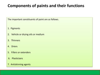 Paints and varnish | PPTX