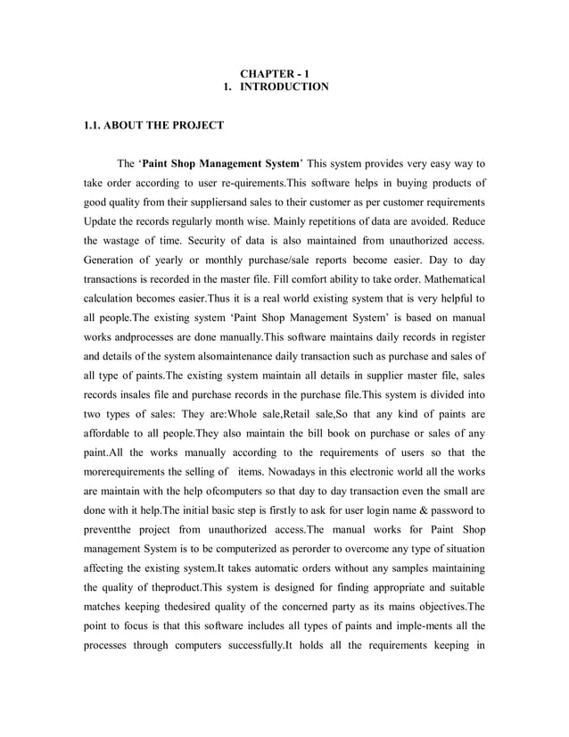 Paint shop management system project report.pdf
