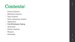 Paints and type of paints | PPT