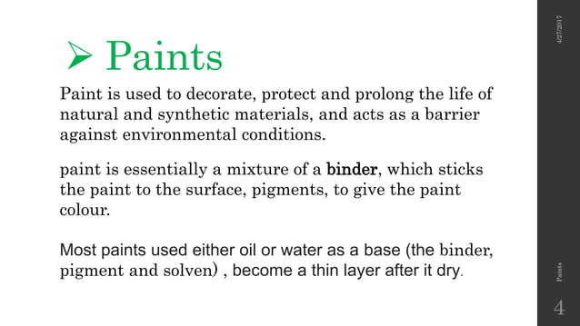 Paints and type of paints | PPTX | Painting | Arts and Crafts