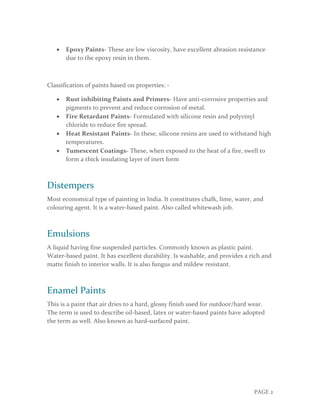 Paints, varnishes and distempers | PDF