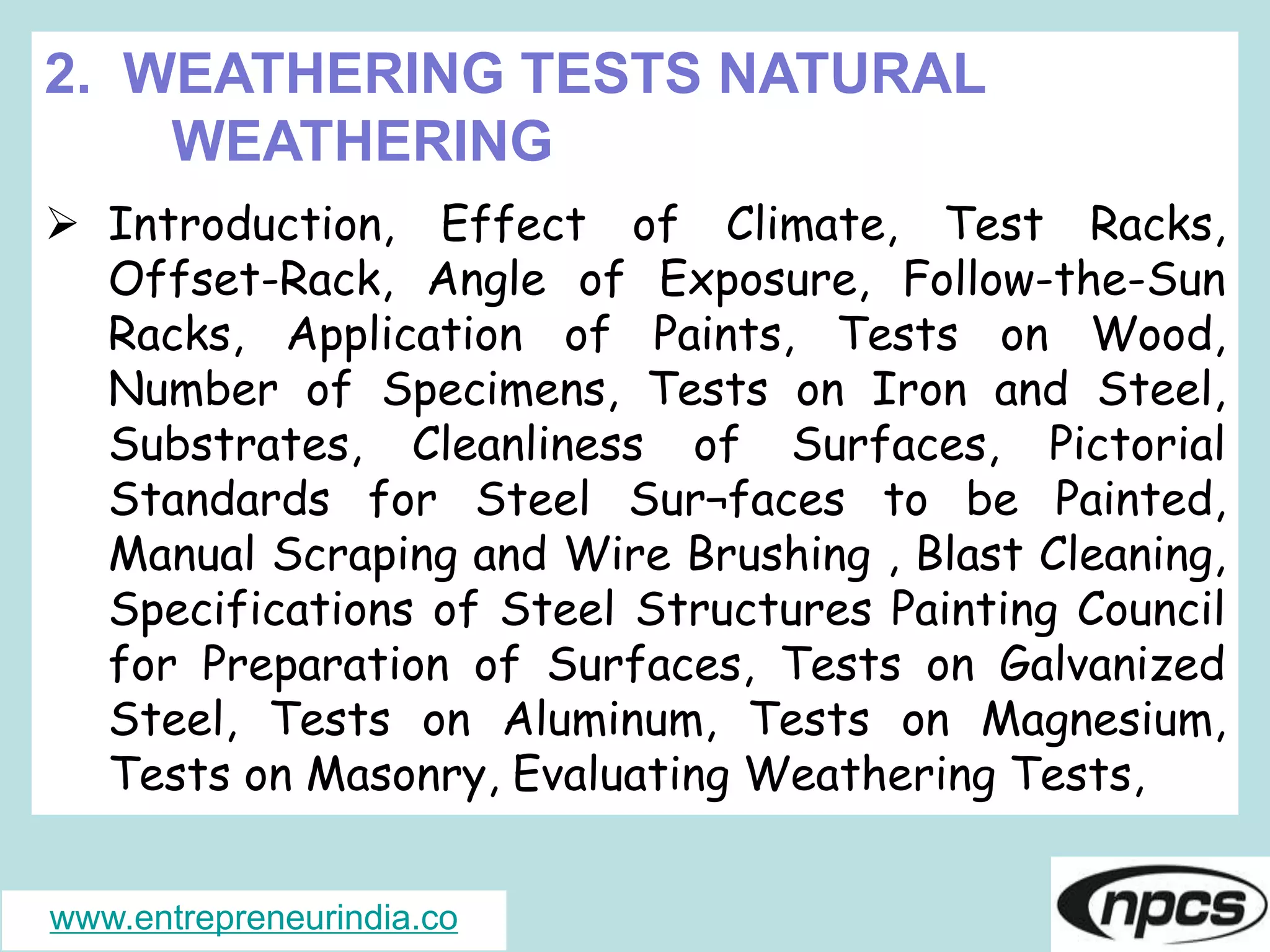Paints, Varnishes and Resins Testing | PPTX