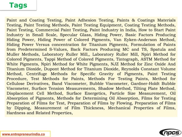 Paint Testing Methods | PPTX | Painting | Arts and Crafts