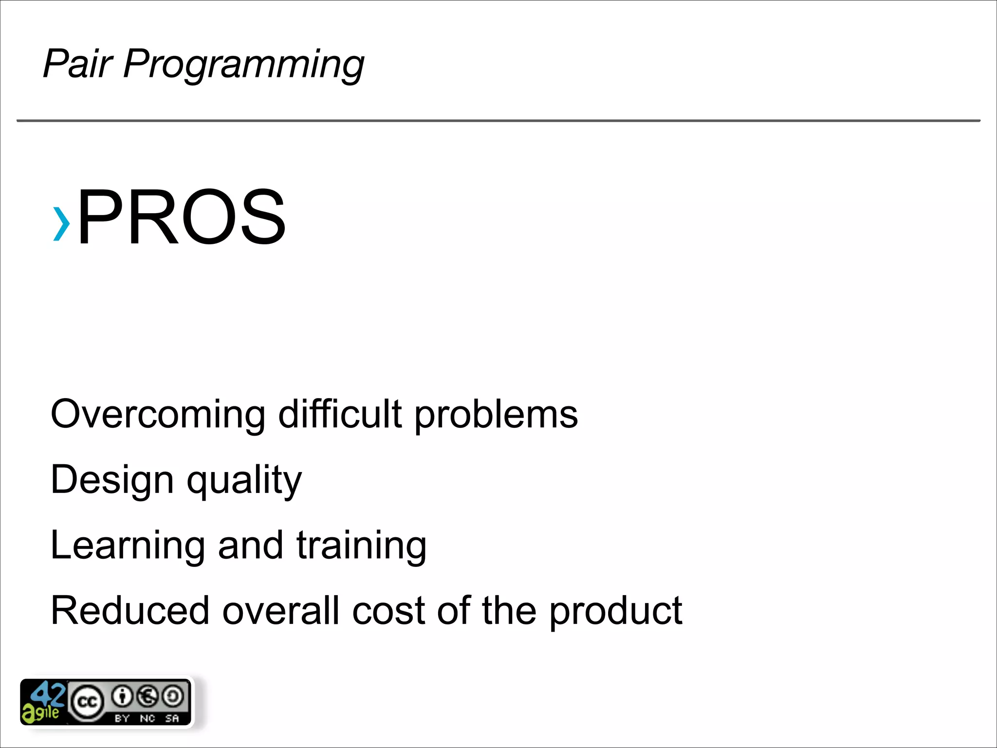 Pair programming and pair training | PPT