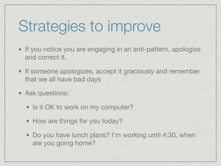 Pair programming anti patterns | PDF