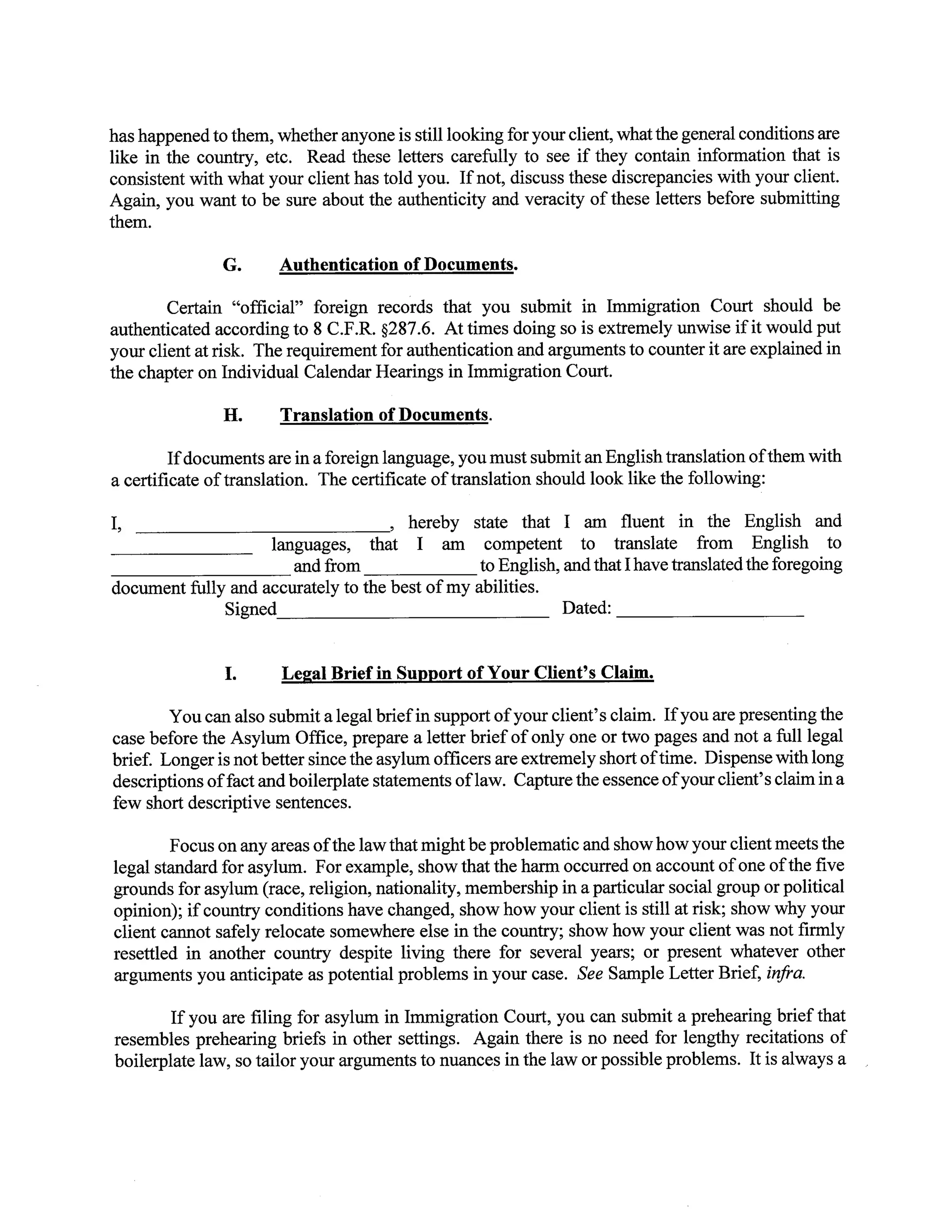 Training Manual: Representing Asylum-Seekers (Part 1) | PDF