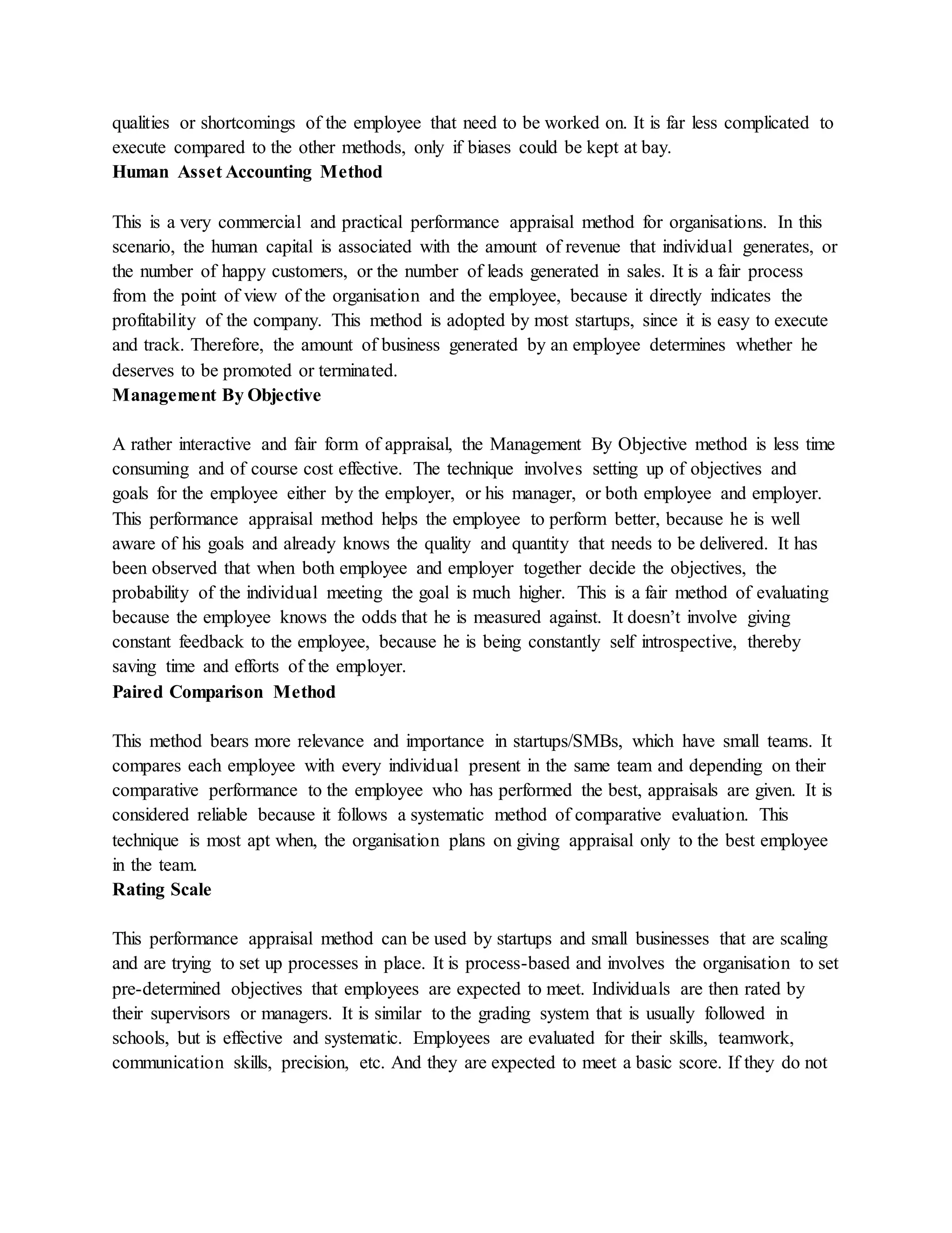 Paired Comparison Method Of Performance Appraisal Docx