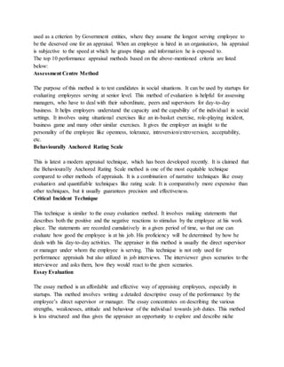 Paired comparison method of performance appraisal | DOCX