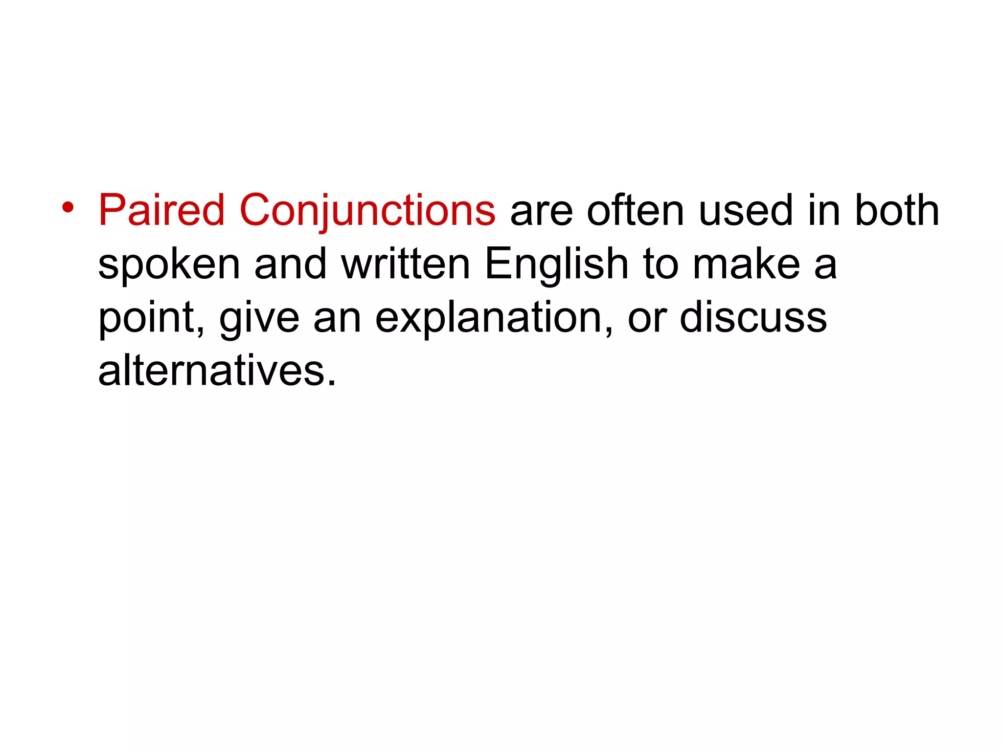 Paired conjunctions | PPT